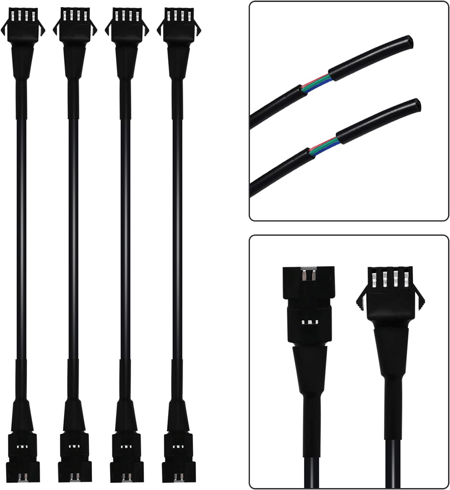 SPECTRALSHIFT 8 Piece Lighting Extension Harnesses -(2) 12", (2) 24" a