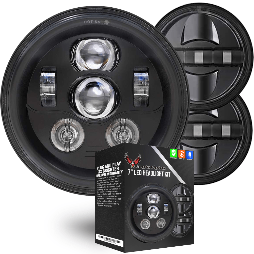 Eagle Lights 7" LED Headlight and 4.5" LED Passing Light Kit for Harle