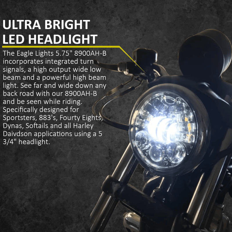 Eagle Lights 5 3/4" LED Projector Headlight with Integrated Turn Signa