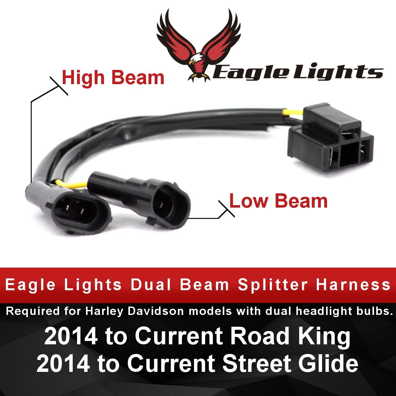 Eagle Lights Splitter Harness converts Dual Beam Headlights to Single