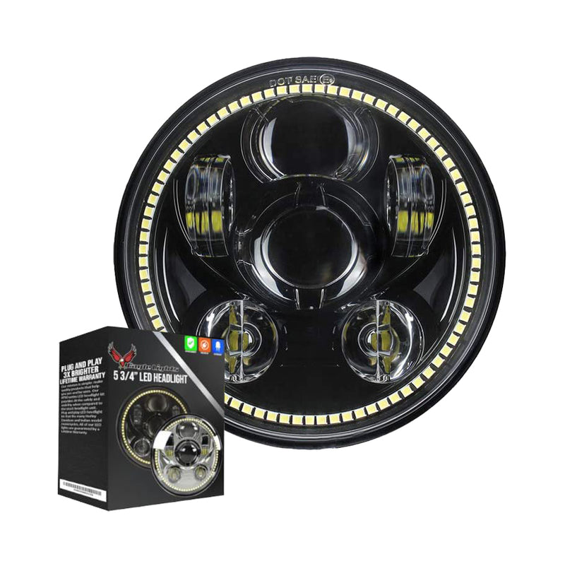 Eagle Lights 5 3/4" LED Headlight Kit with Halo Ring for Harley Davids