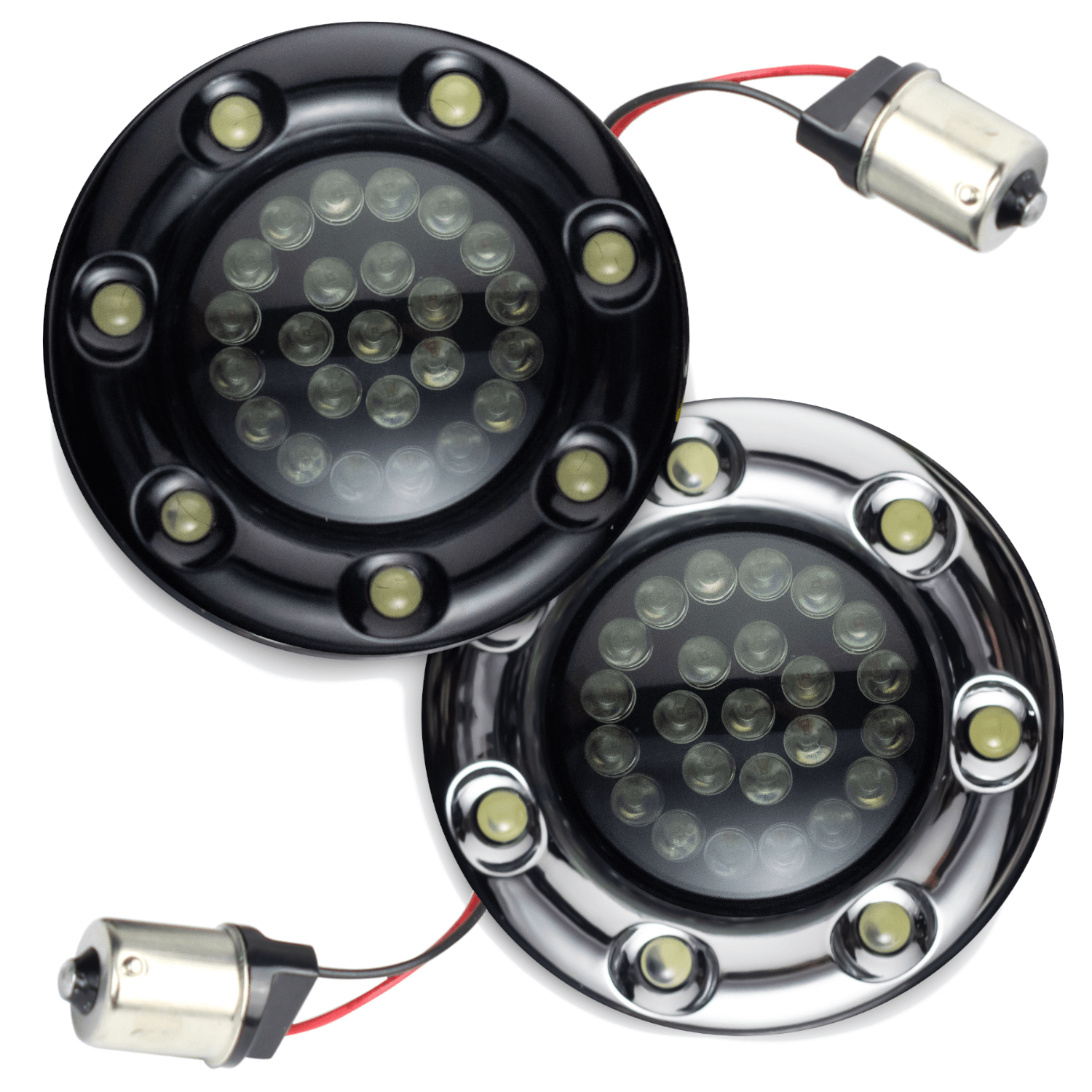 Eagle Lights Infinity Beam 2” Rear LED Turn Signals with LED Ring Cove