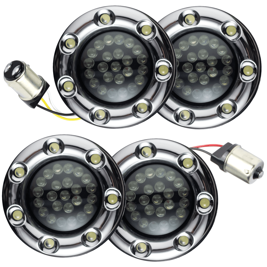 Eagle Lights 2” Infinity Beam Front and Rear (1156) LED Turn Signal Ki