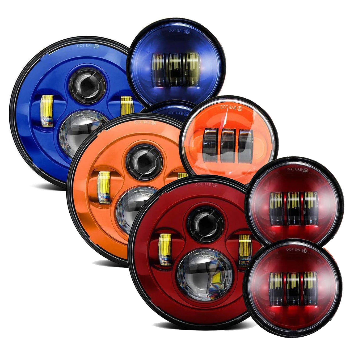 Eagle Lights 7" LED Headlight and 4.5" LED Passing Light Kit for Harle